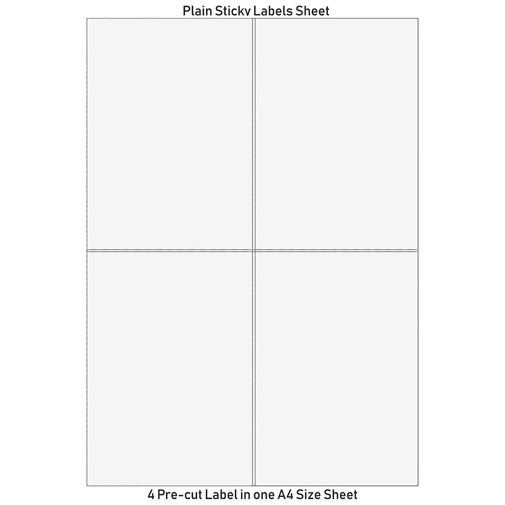 Sticker Paper A4 Size Pack of 100 sheets (1 Labels in 1 Sheet | 100 ...