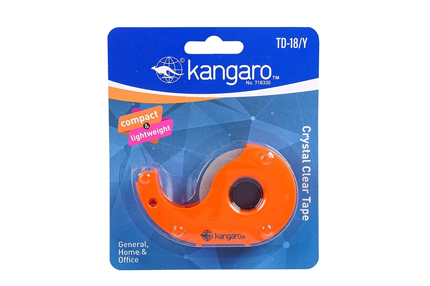 Order Kangaro Desk Essentials TD-18Y Crystal Clear Tape Dispenser Blister - Compact and ...