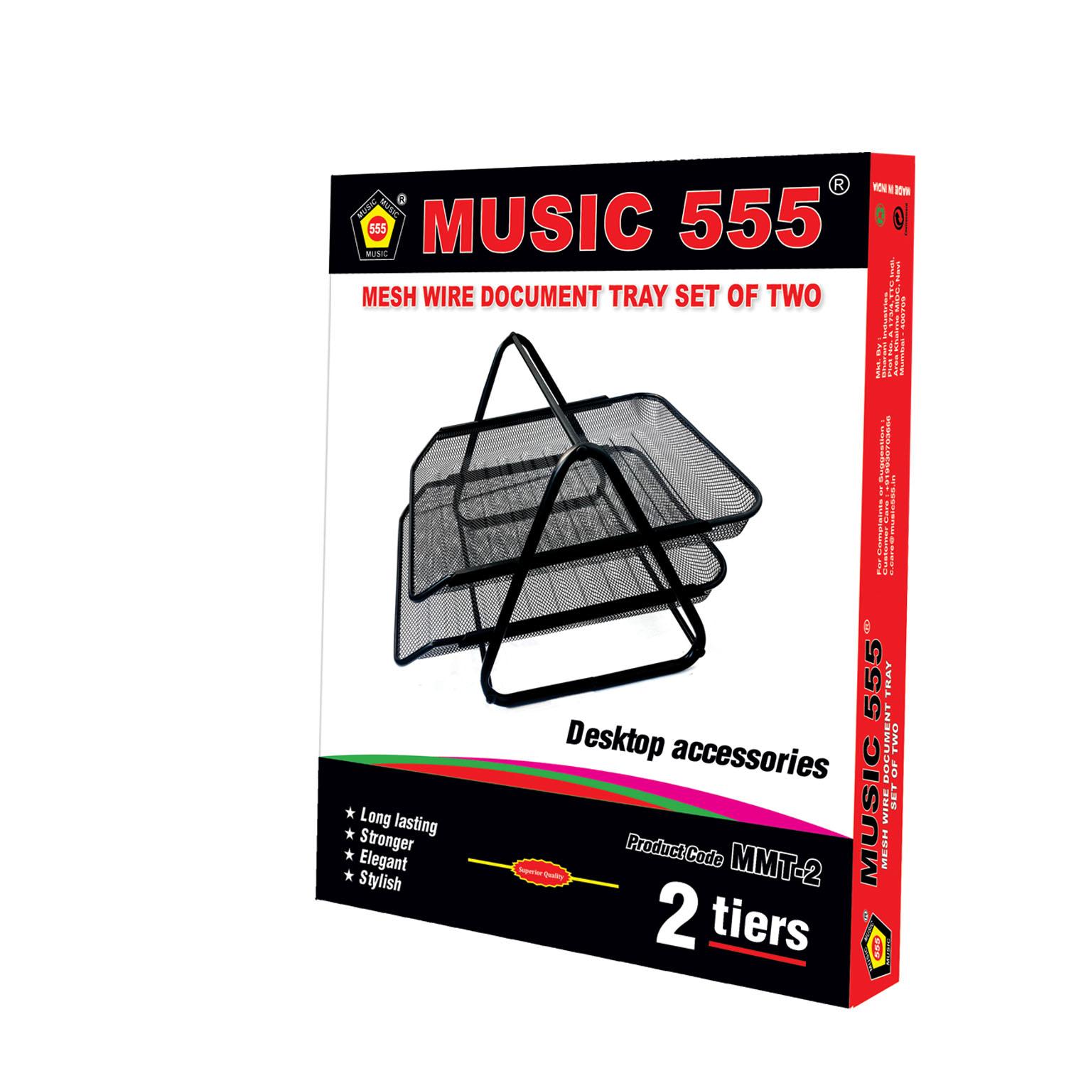 Music555 Mesh Wire Document Tray 2-Tier - Metal Desk Organizer | A4 ...
