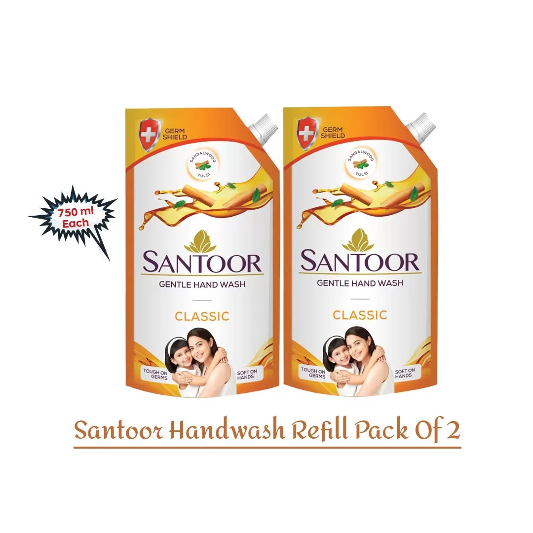 Santoor Germ Shield Handwash - 750ml - Pack of 2