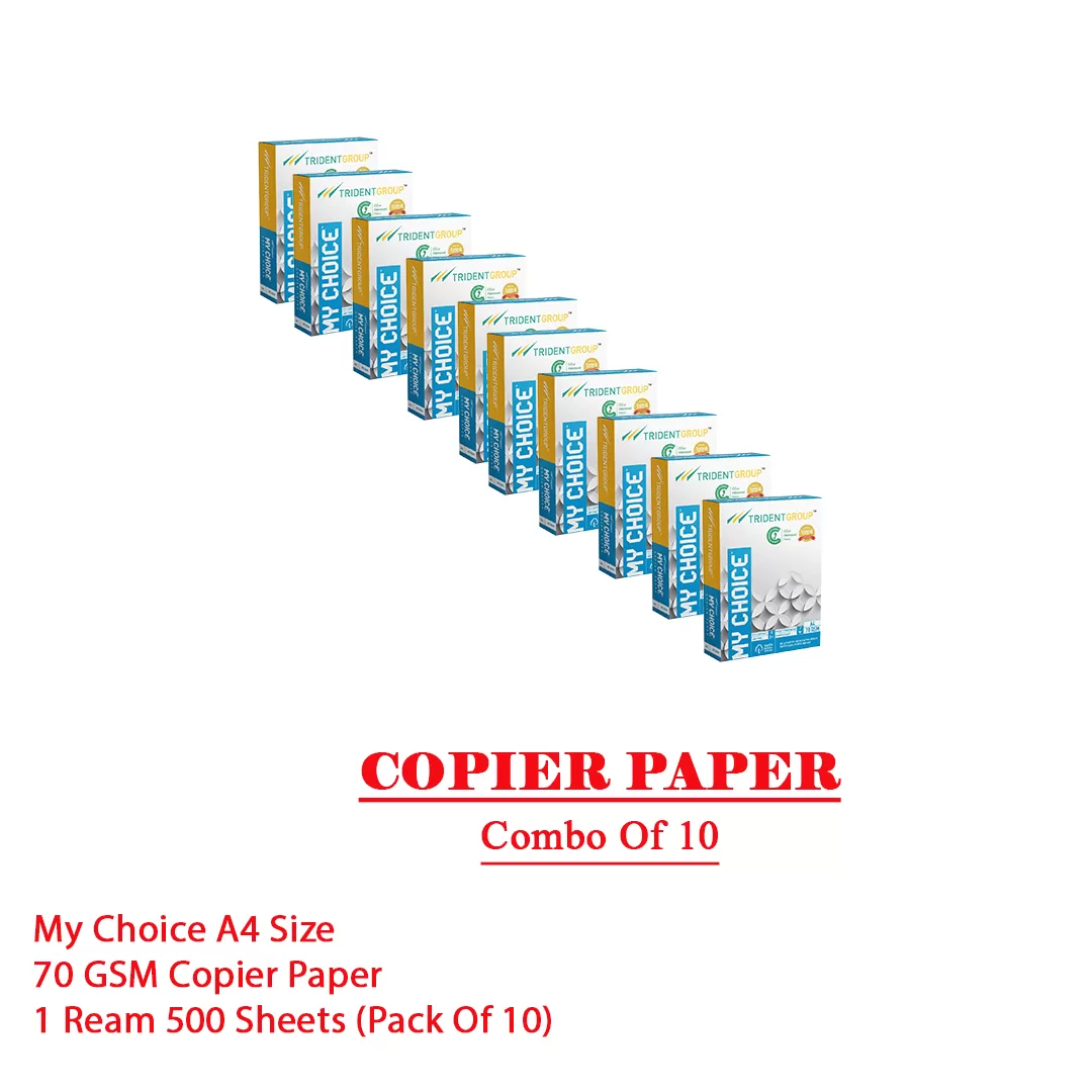 My Choice A4 Size 70 GSM Copier Paper 1 Ream - 500 Sheets (Pack of 10) | Bulk Paper Purchase