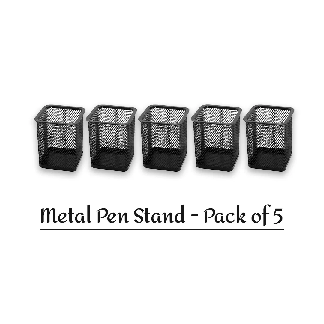 Music555 Square Mesh Wire Pen Stand MPS-109 - Pack of 5 | Desk ...